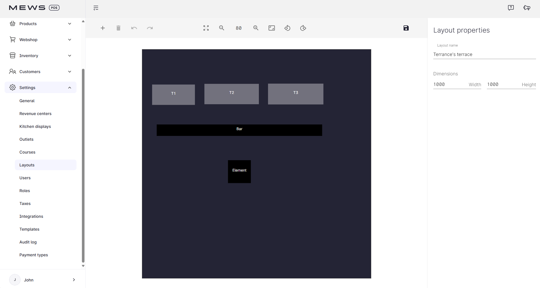How to create a table layout in Mews POS