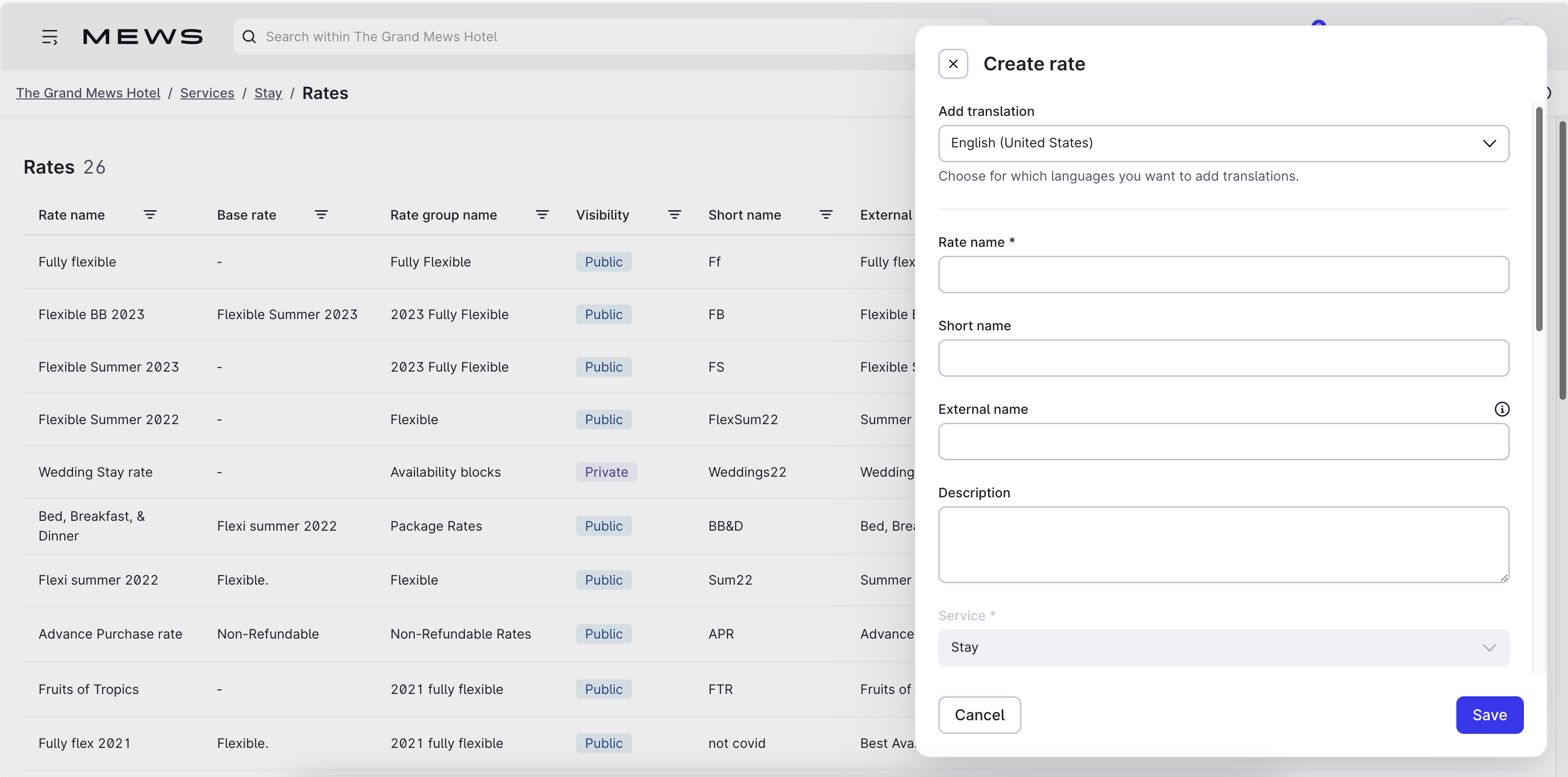 Create and configure a rate in Mews Operations