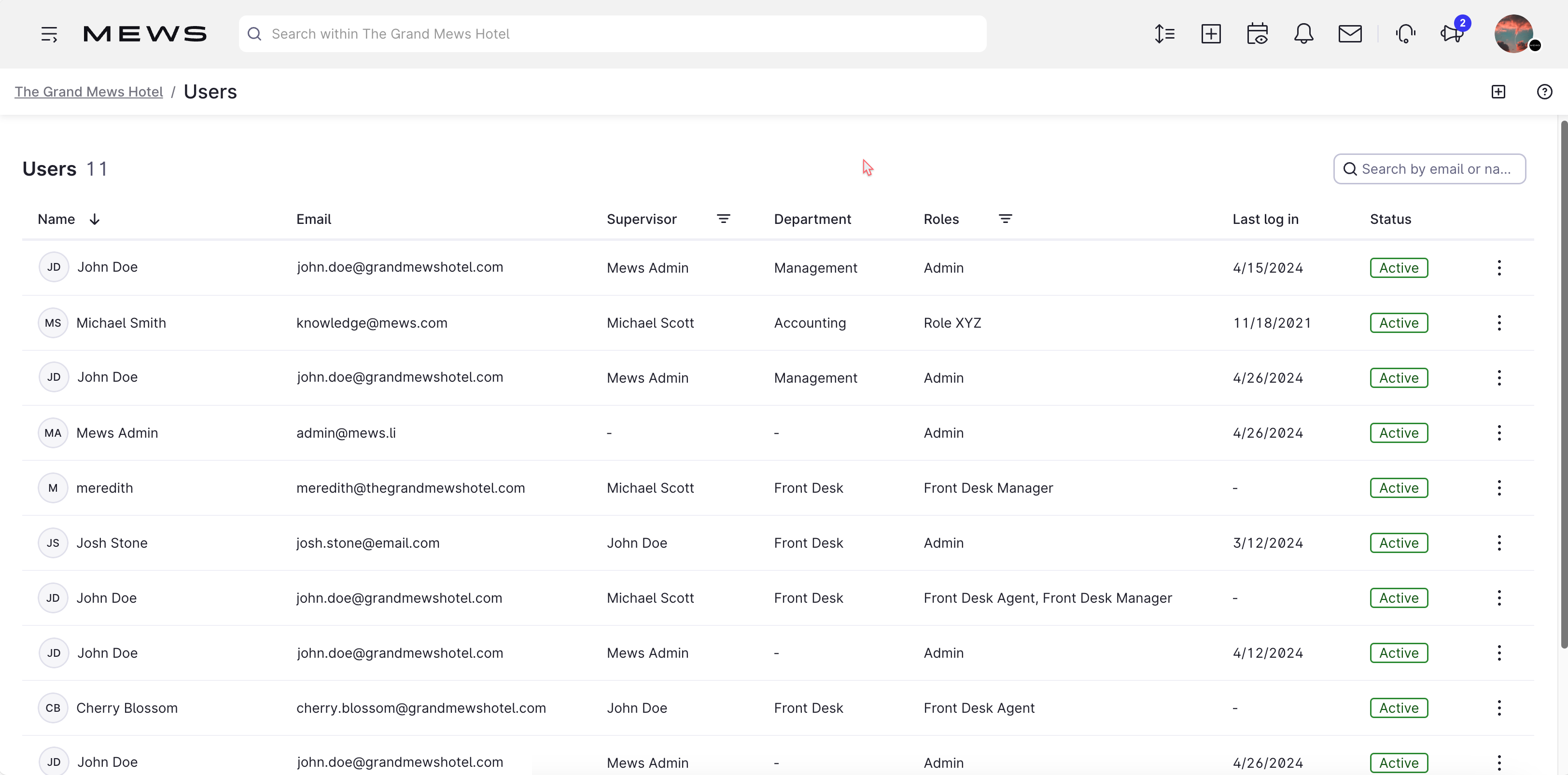 Add or remove a user in Mews Operations