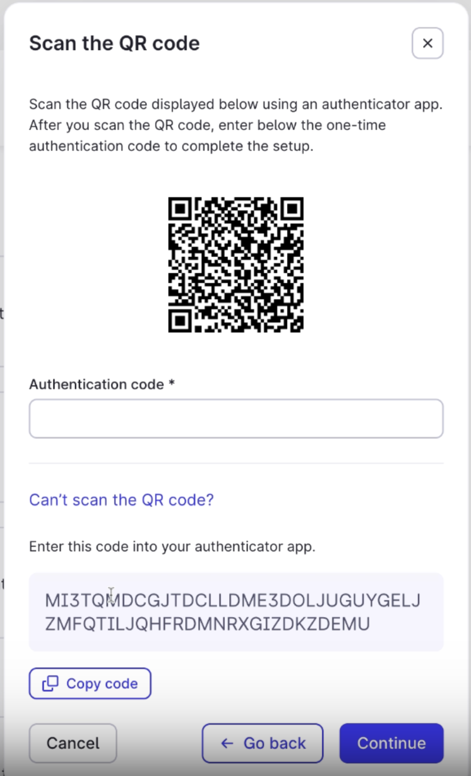 Set up Two-Factor authentication (2FA) using an authenticator app