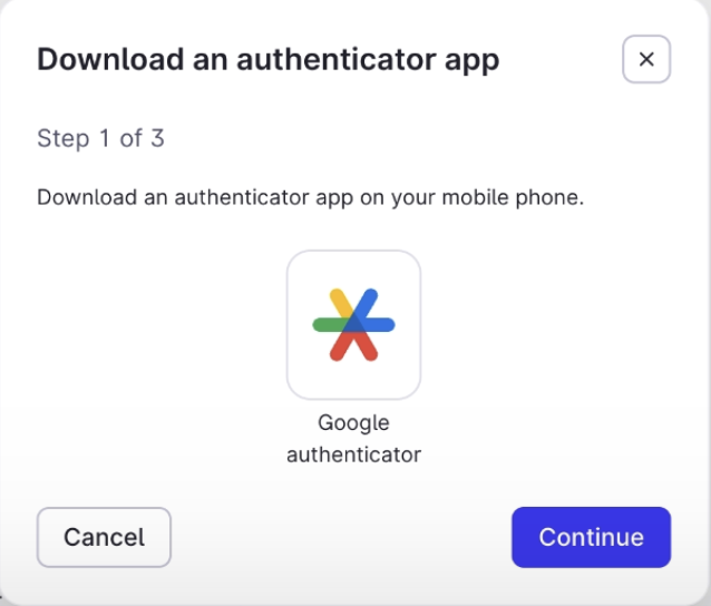 Set up Two-Factor authentication (2FA) using an authenticator app