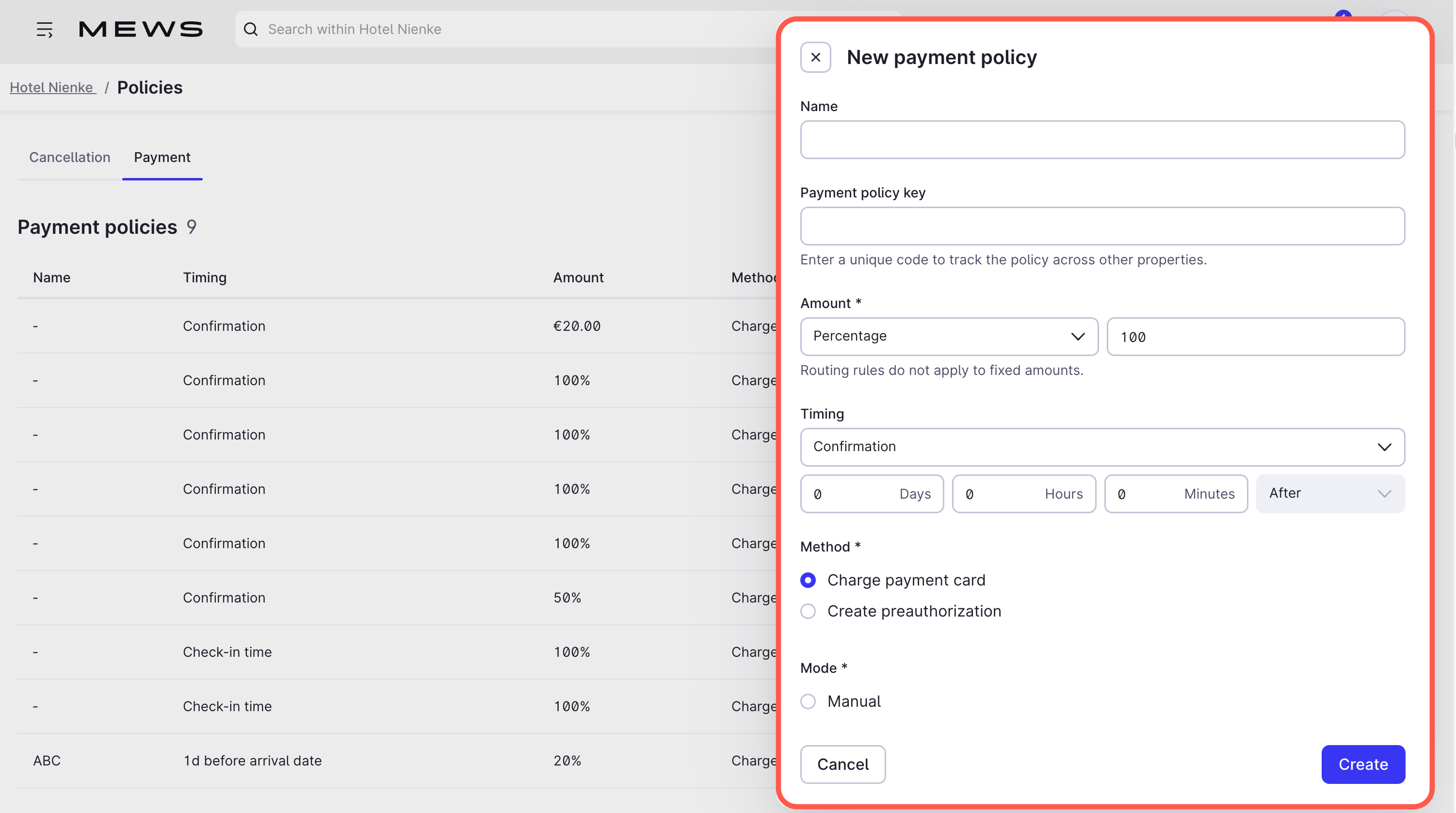 How to create a payment policy in Mews Operations