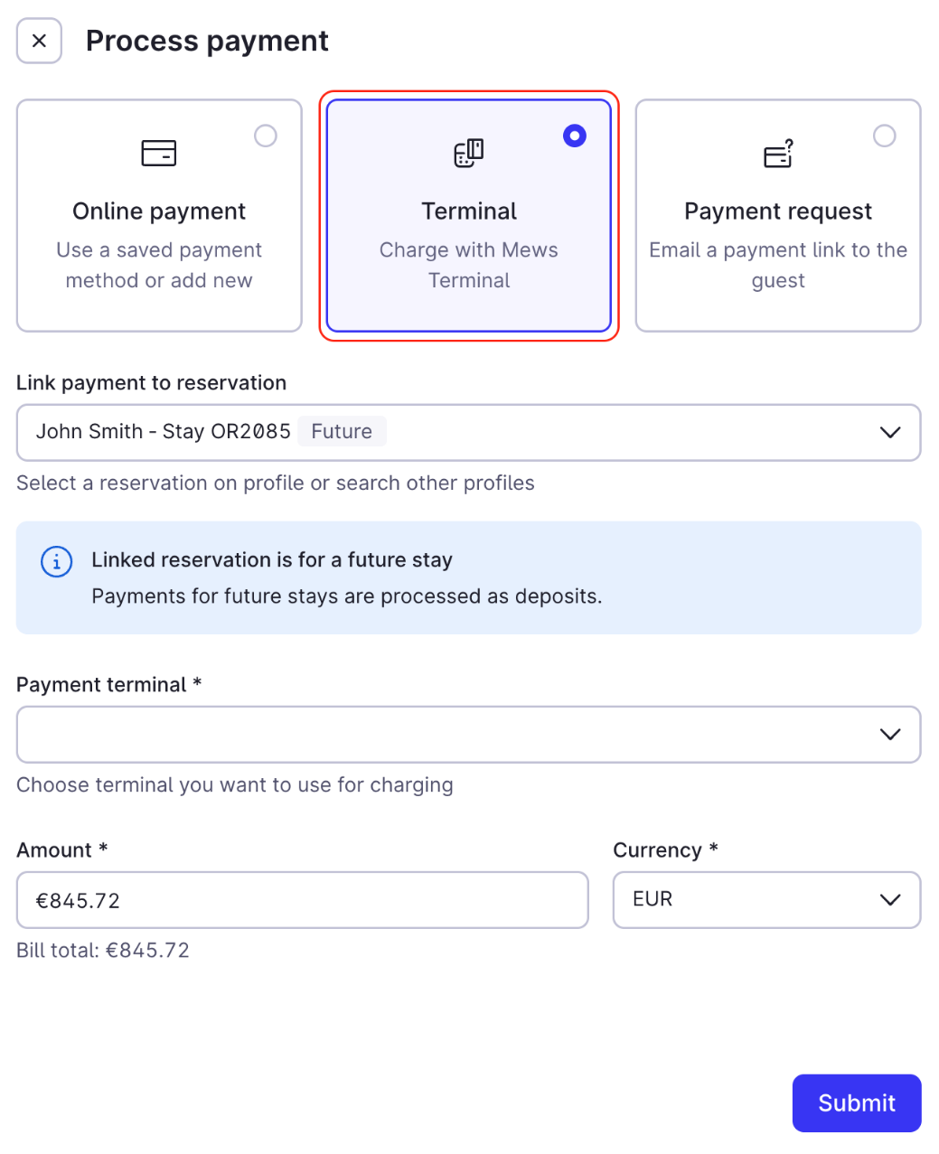 How to use Multicurrency by Mews Payments with a Mews Terminal S1 or S2