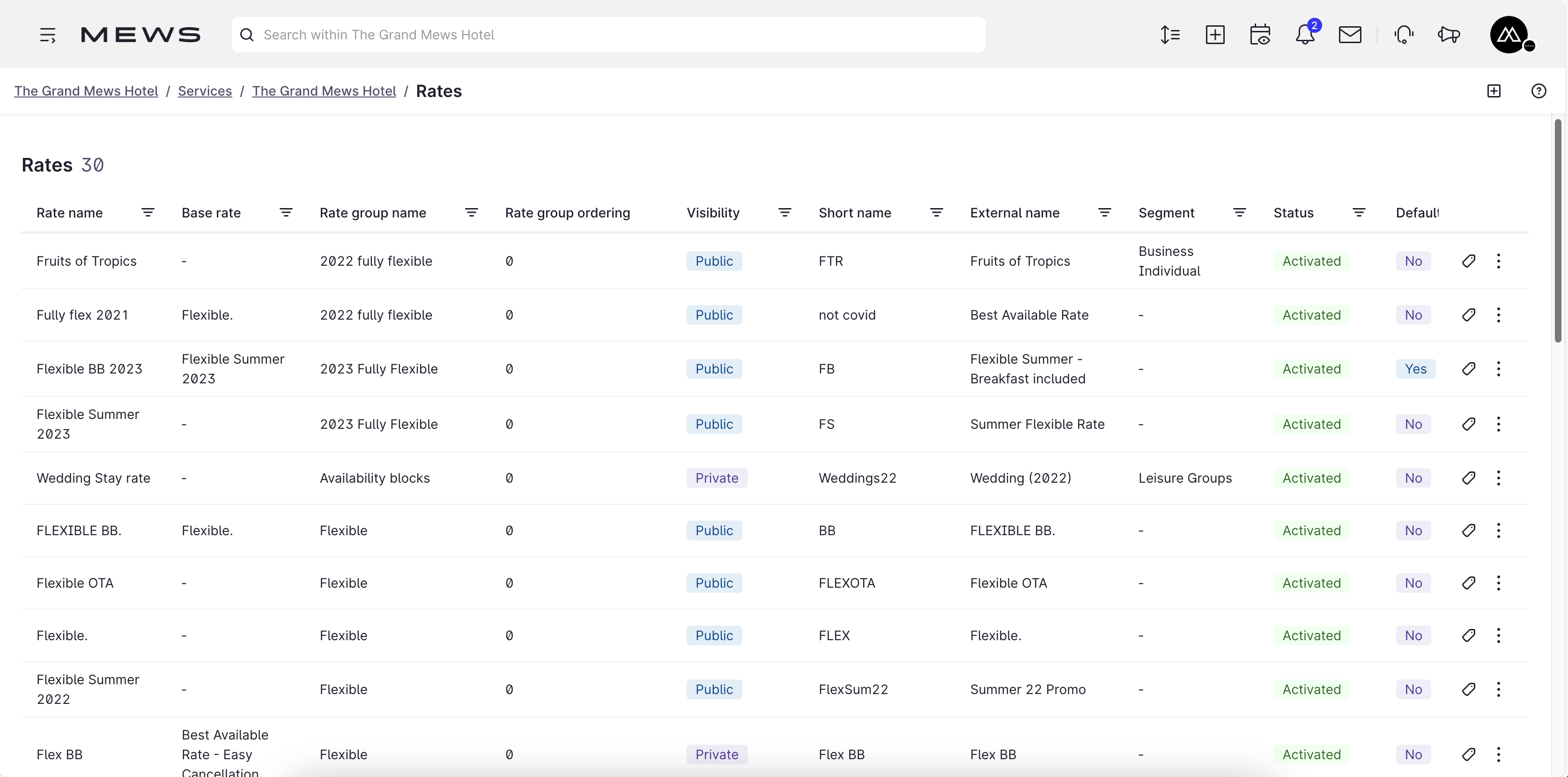 Managing the pricing details of a rate in Mews Operations