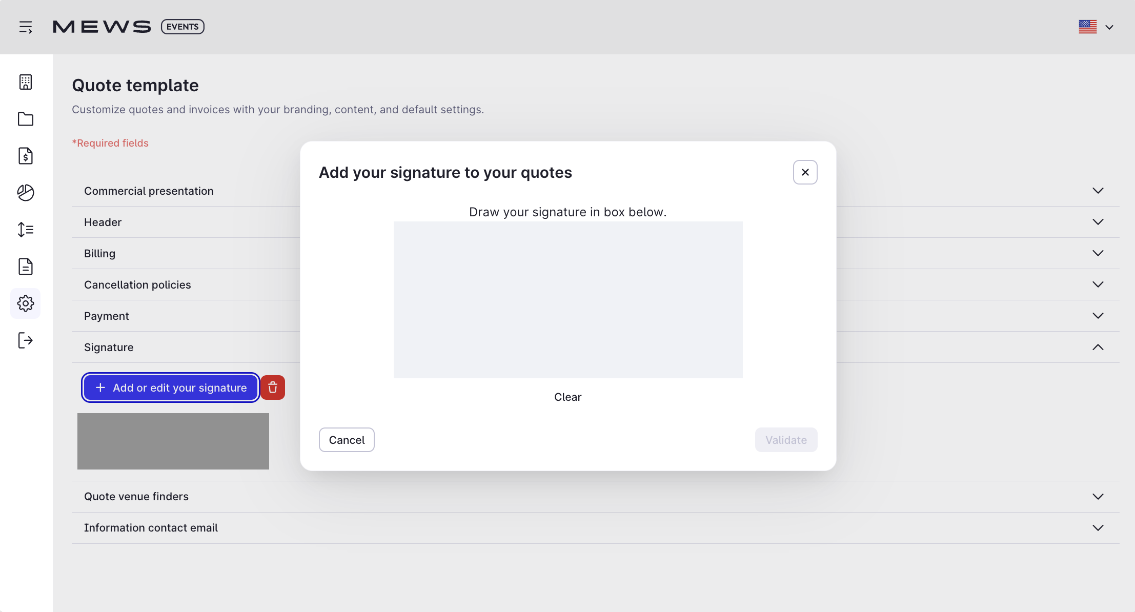 How to configure your quote template in Mews Events
