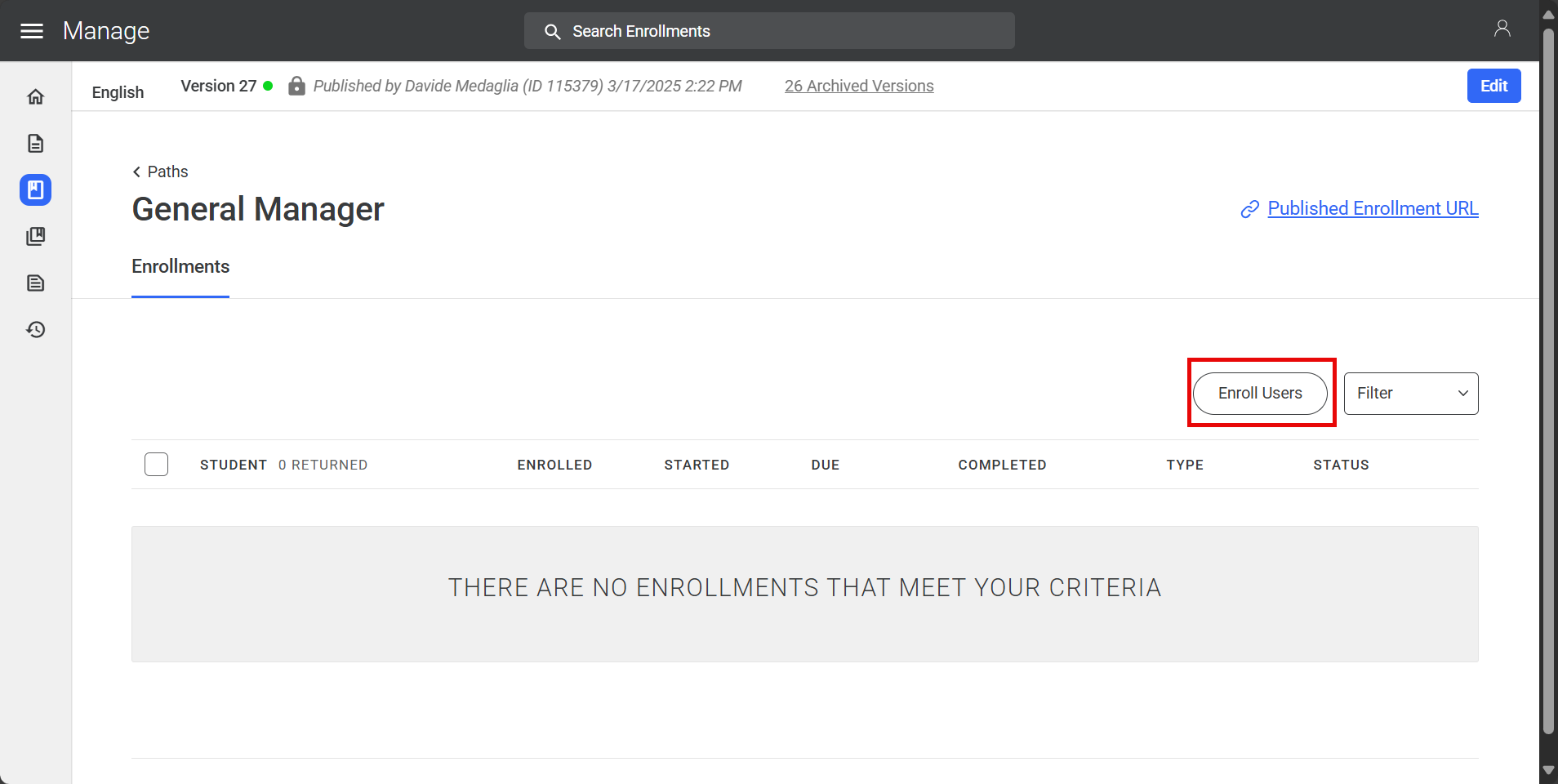 How to enroll multiple users in Mews University