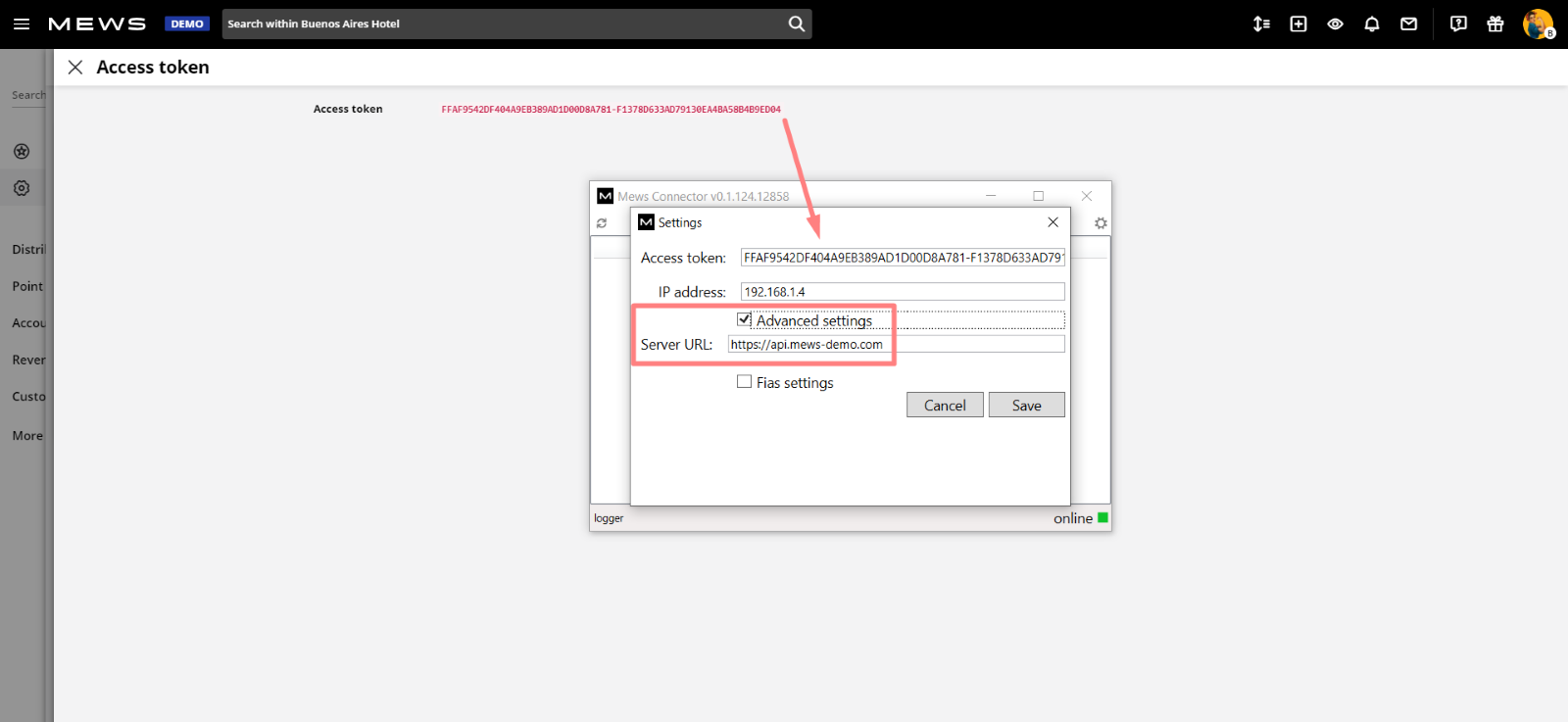 Set up the Mews Connector app for your Demo property