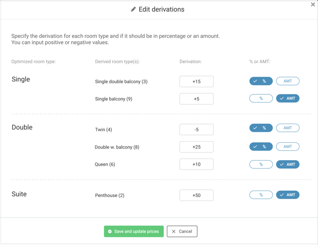 Room type settings in Atomize RMS by Mews