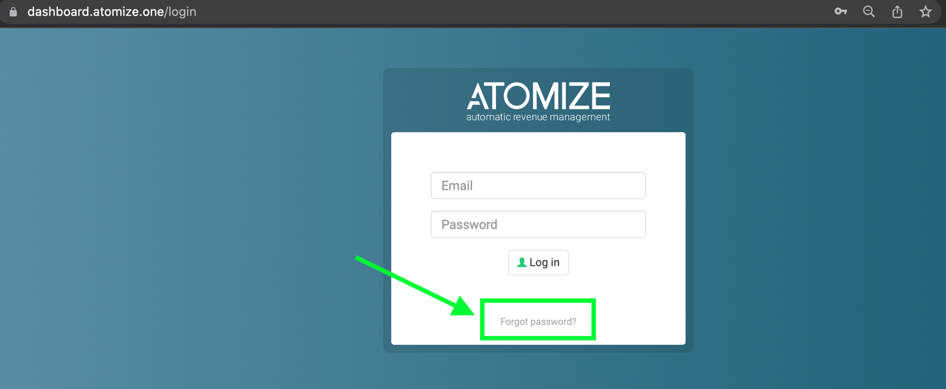How do I change my login credentials for Atomize RMS by Mews