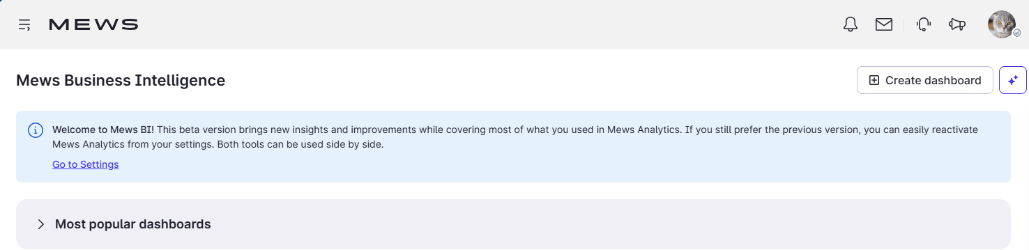 How to turn Mews Analytics back on for your user account via Mews BI